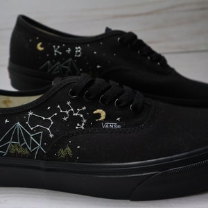 Custom Embroidered Vans Shoes by Hand to Order, Personalized Embroidery ...