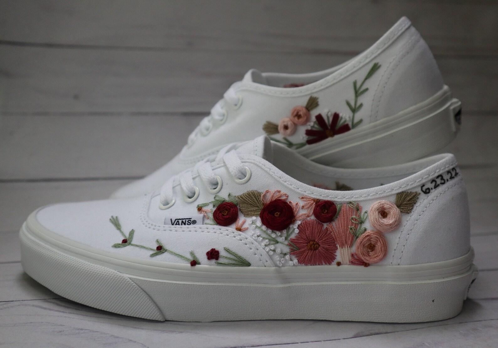 Embroidered Vans Shoes Custom Hand Embroidery to Order - Etsy