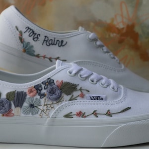 Embroidered Vans Shoes, Custom Hand Embroidery to Order, Personalized ...