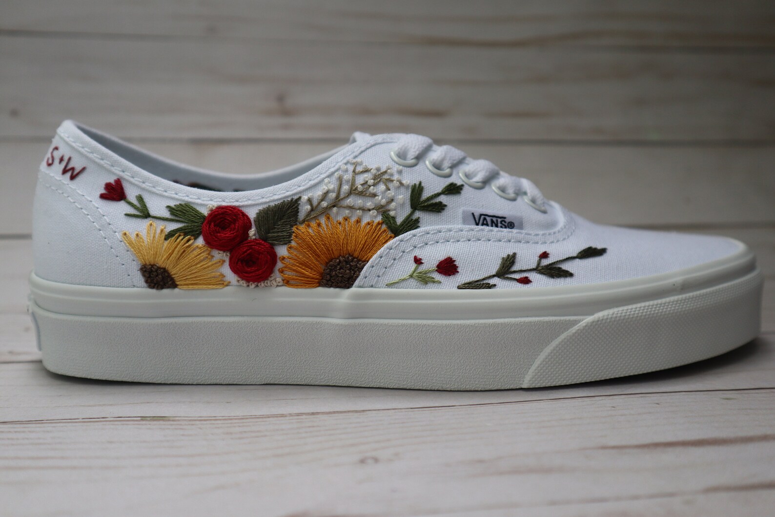 Custom Embroidered Vans Shoes by Hand to Order Personalized - Etsy