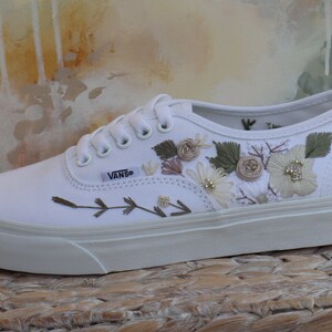 Embroidered Vans Bridal Shoes - Vans Authentic With Custom Hand ...