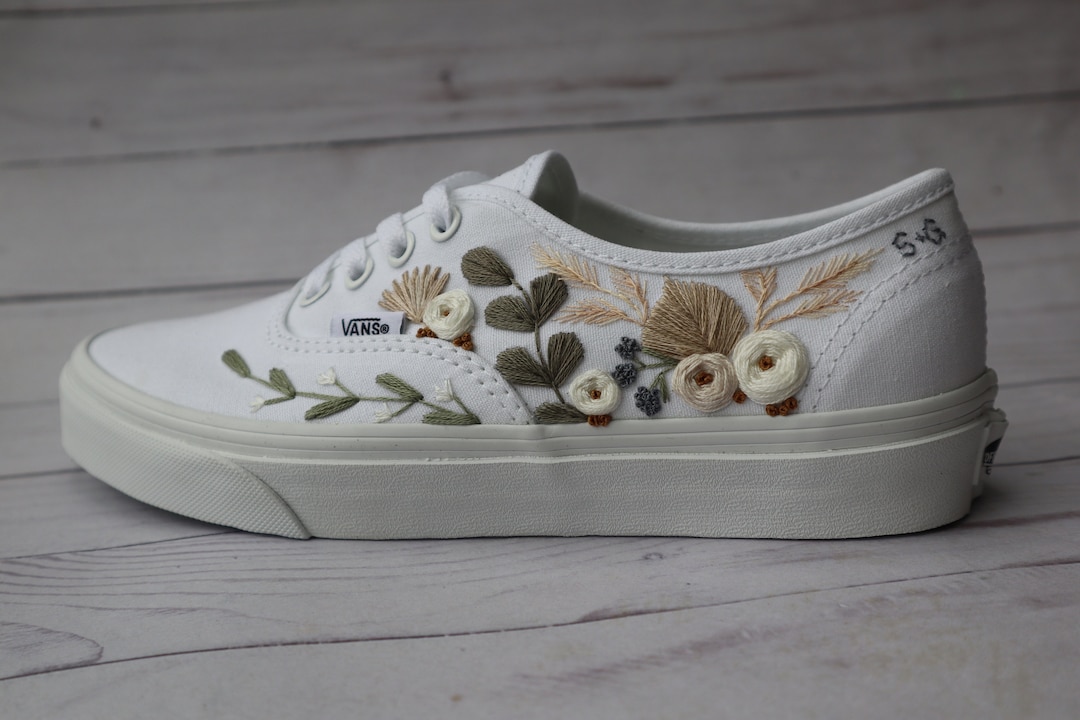 Custom Embroidered Vans Shoes by Hand to Order, Personalized Embroidery ...
