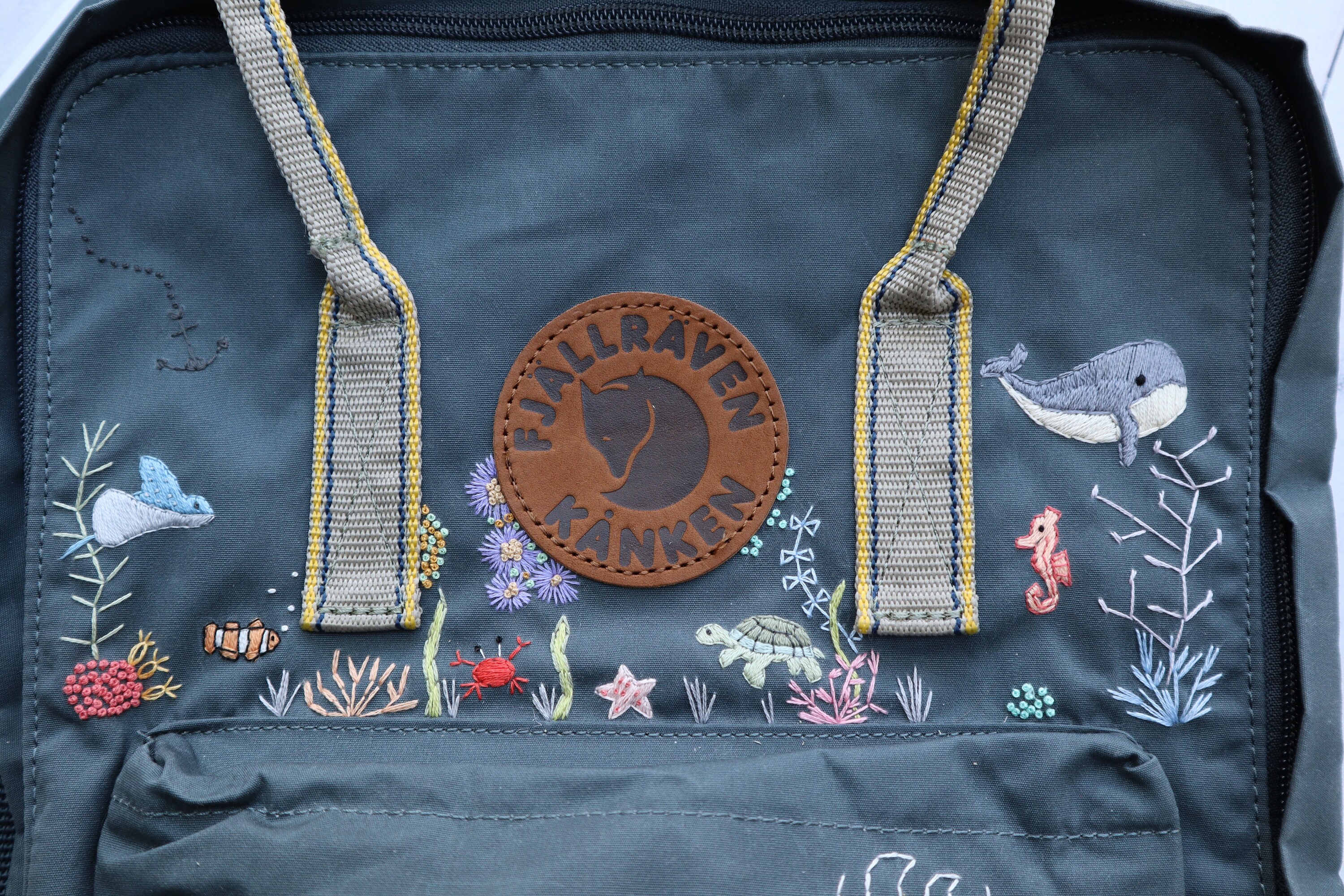 Custom Kanken Embroidery on Fjallraven Backpack, Under the Sea ...