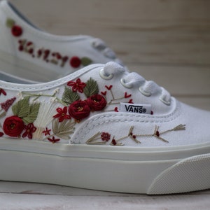 Custom Embroidered Vans Shoes by Hand to Order, Personalized Embroidery ...