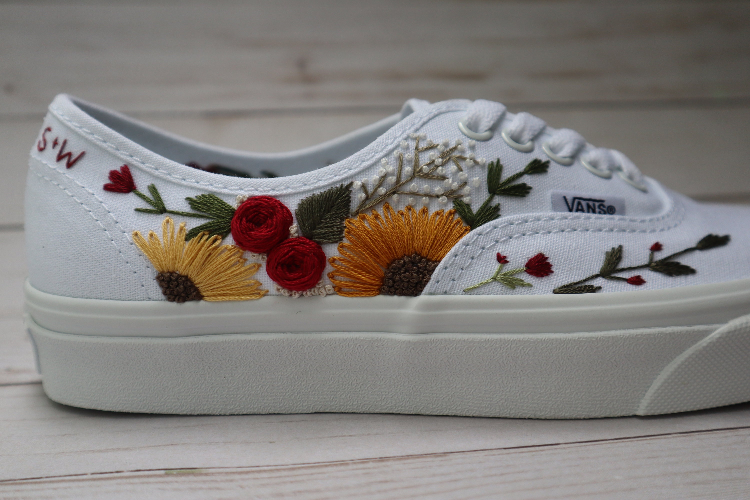 Custom Embroidered Vans Shoes by Hand to Order Personalized - Etsy