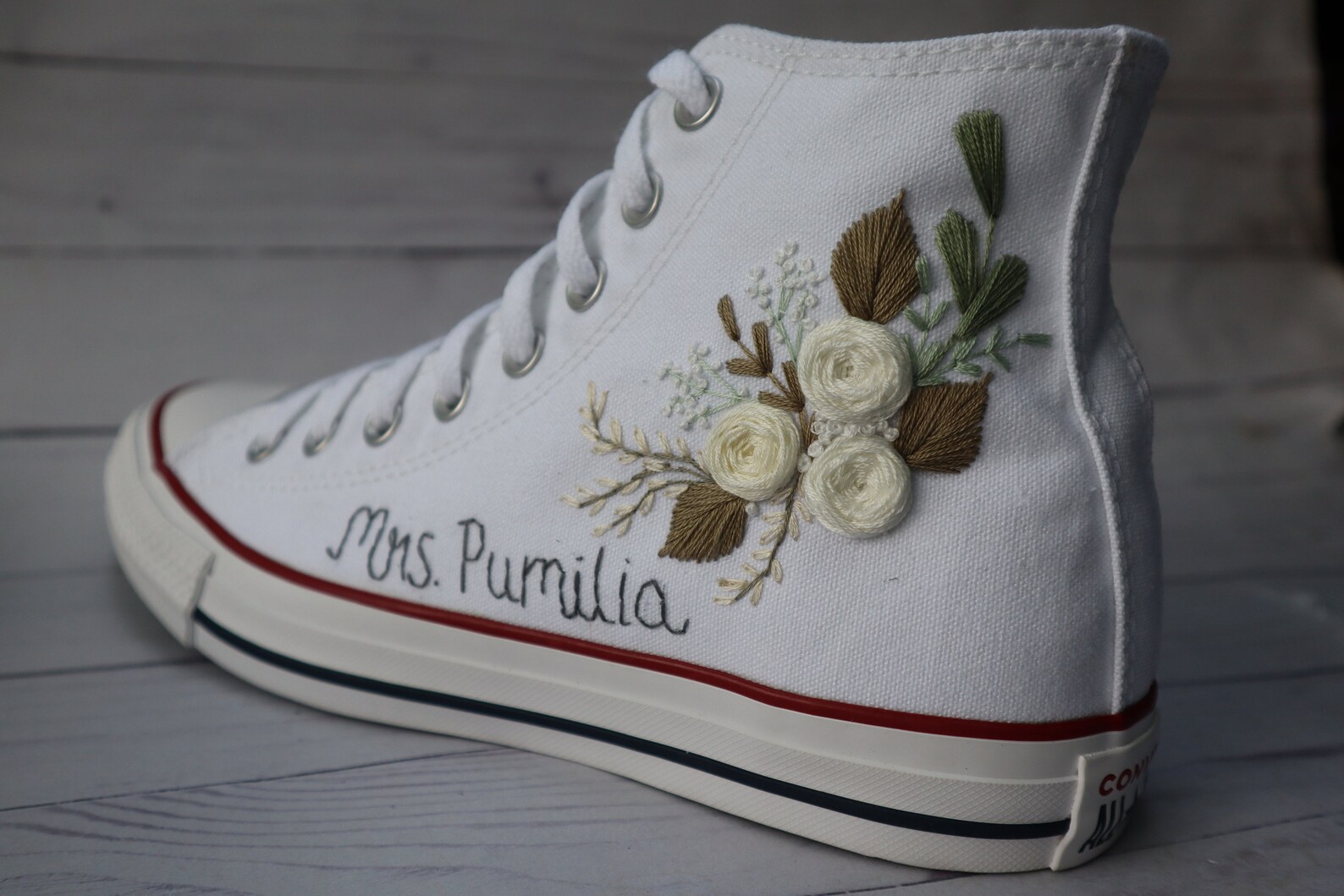 Converse Chuck Taylor All Star Shoes Name Embroidered by Hand to Order ...