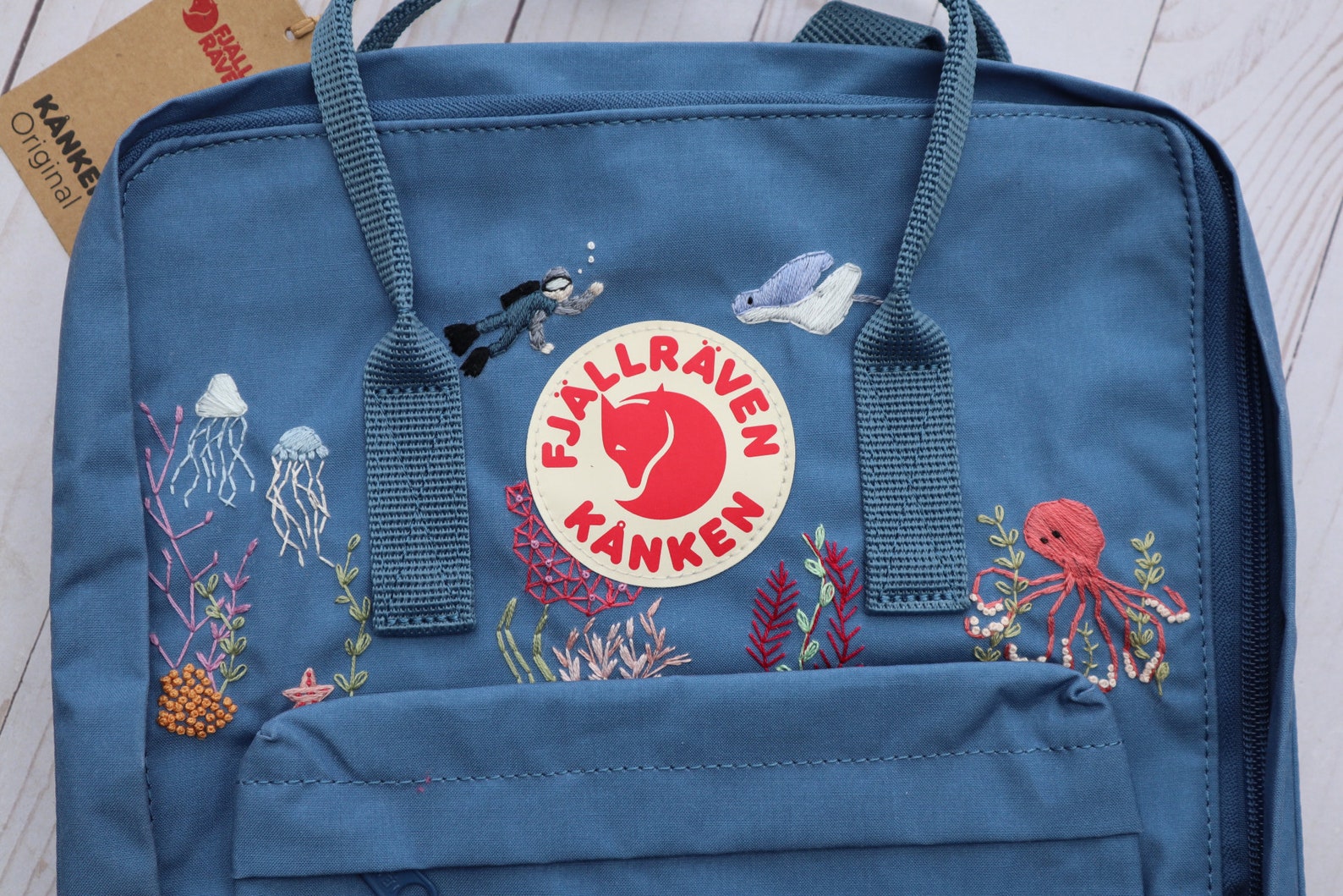 Custom Kanken Embroidery on Fjallraven Backpack Under the Sea - Etsy