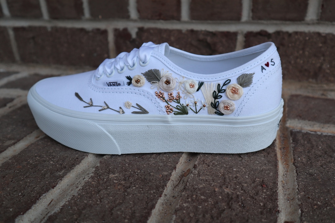 Custom Embroidered Vans Shoes by Hand, Personalized Embroidery With ...