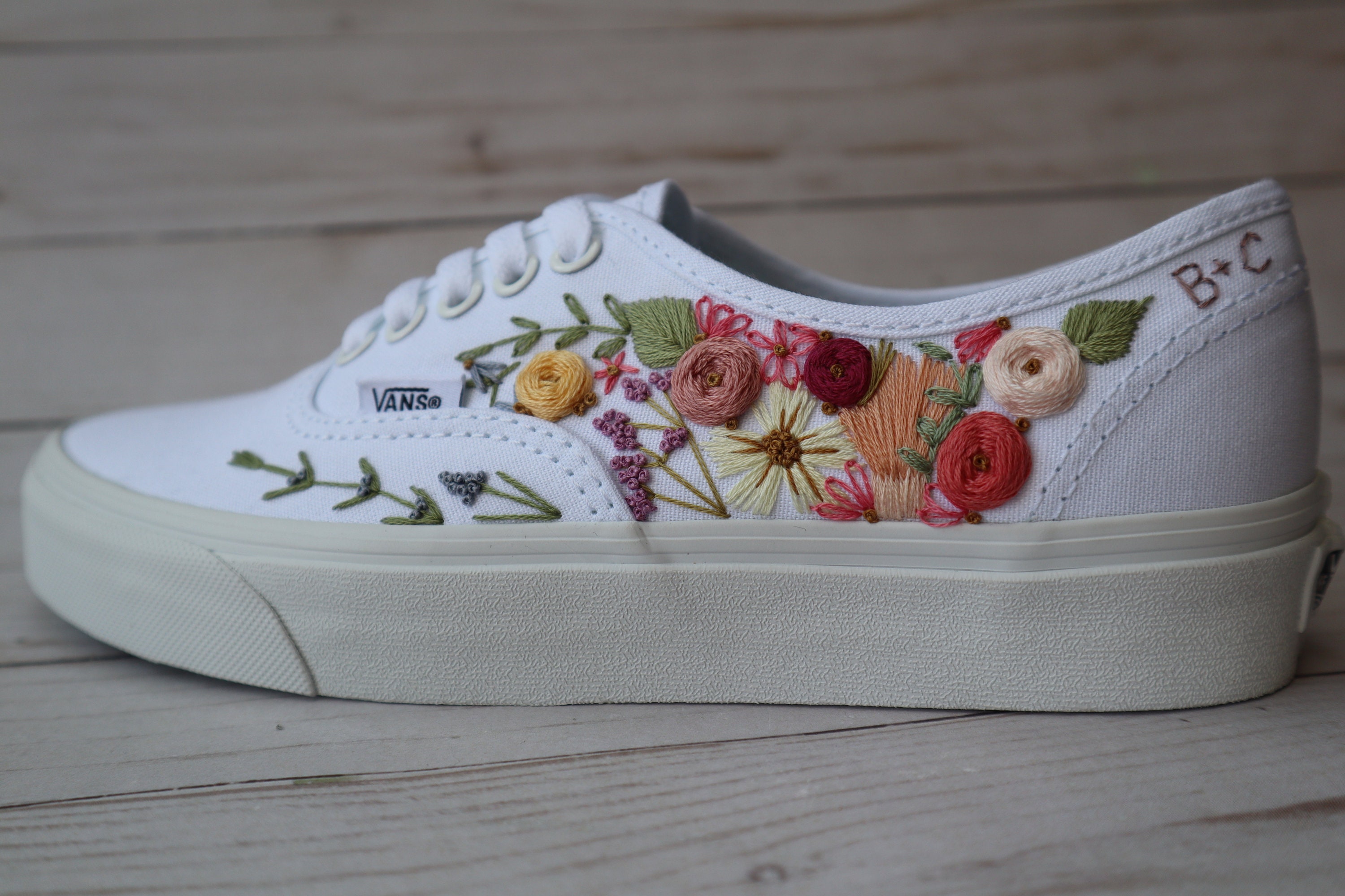 Custom Embroidered Vans Shoes by Hand to Order Personalized - Etsy
