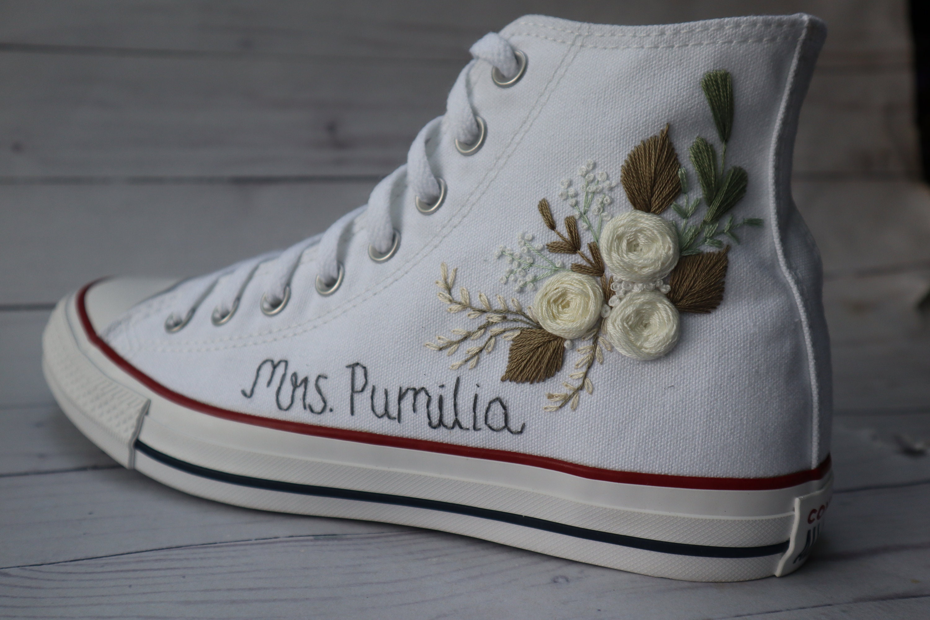 Converse Chuck Taylor All Star Shoes Name Embroidered by Hand to Order ...