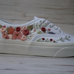 Custom Embroidered Vans Shoes by Hand to Order, Personalized Embroidery ...