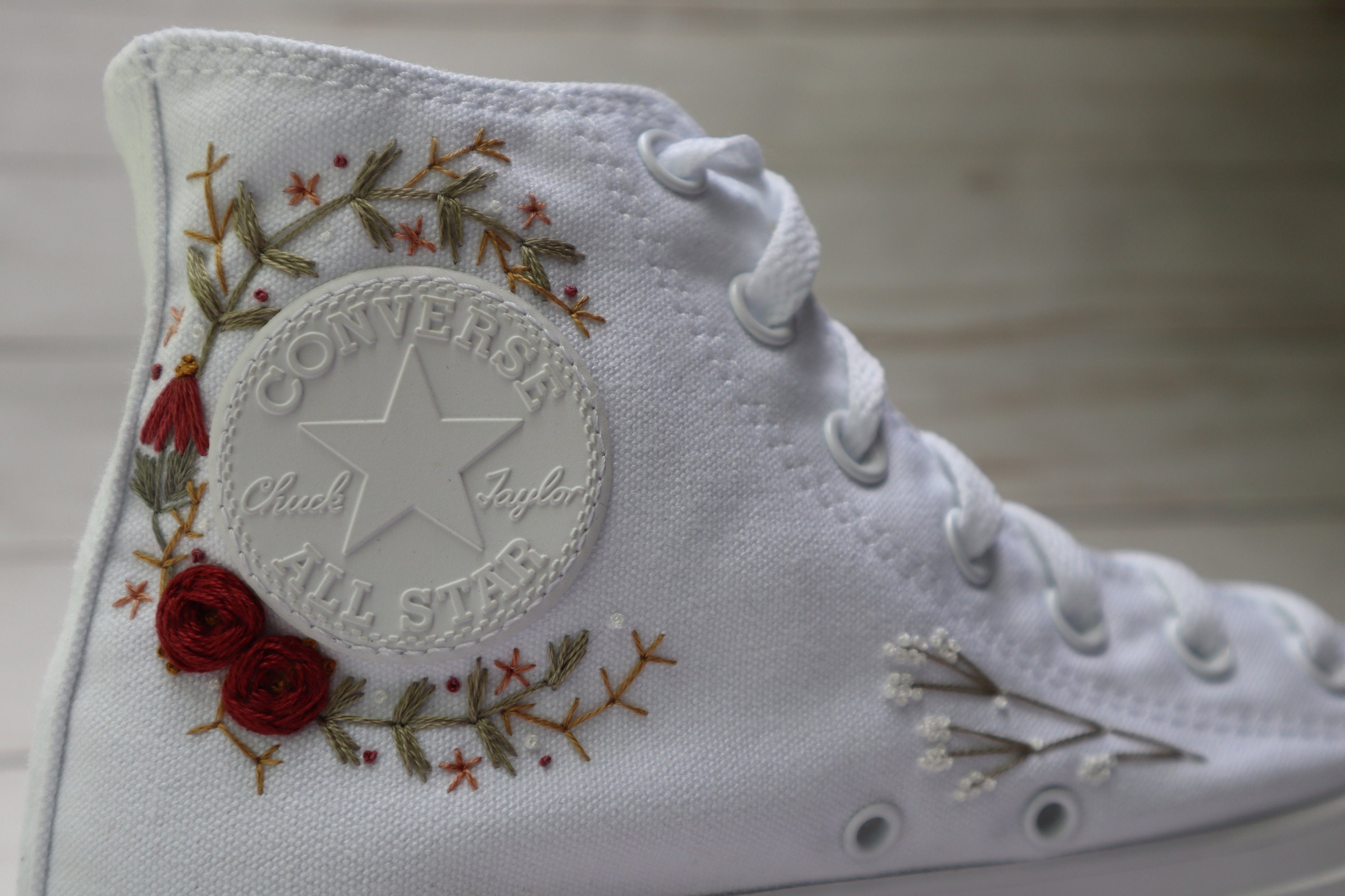 Converse Chuck Taylor All Star Shoes Embroidered by Hand to | Etsy
