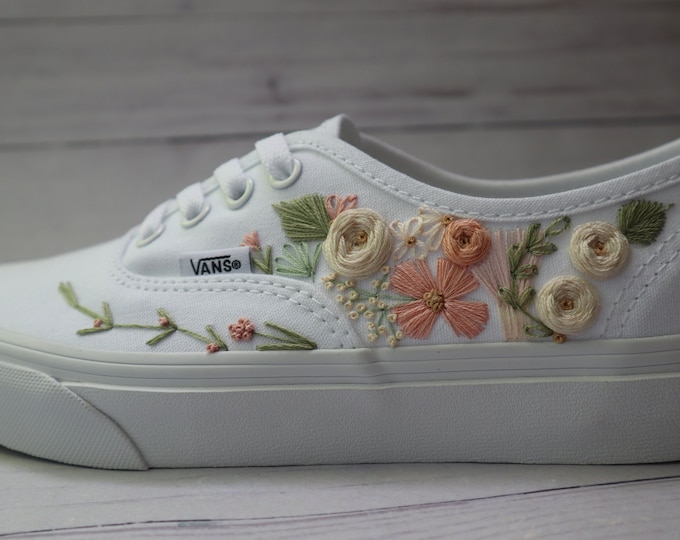 Custom Embroidered Vans Shoes by Hand to Order, Personalized Embroidery ...