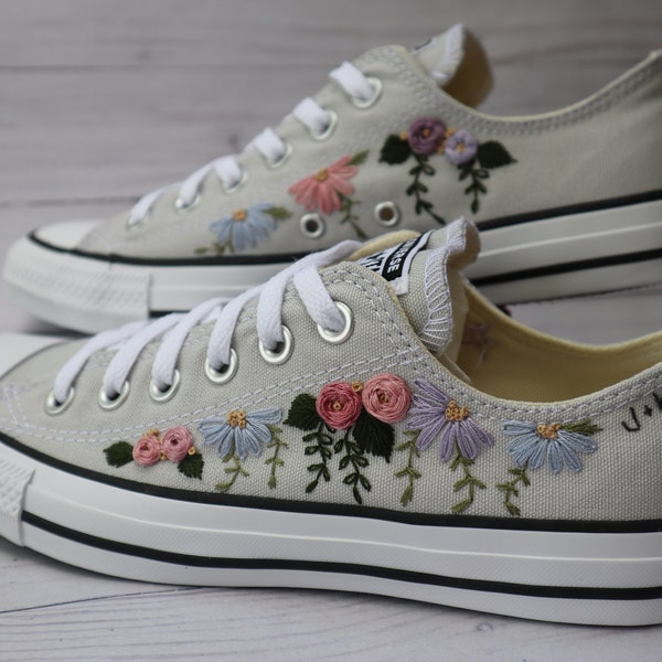 Embroidered Shoes - Etsy