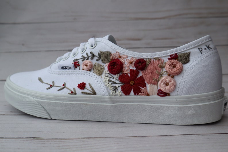 Custom Embroidered Vans Shoes by Hand to Order Match Your - Etsy