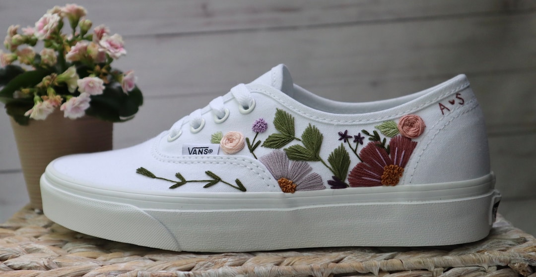 Embroidered Vans Shoes ~ Custom Hand Embroidery ~ Personalized Sneakers ...