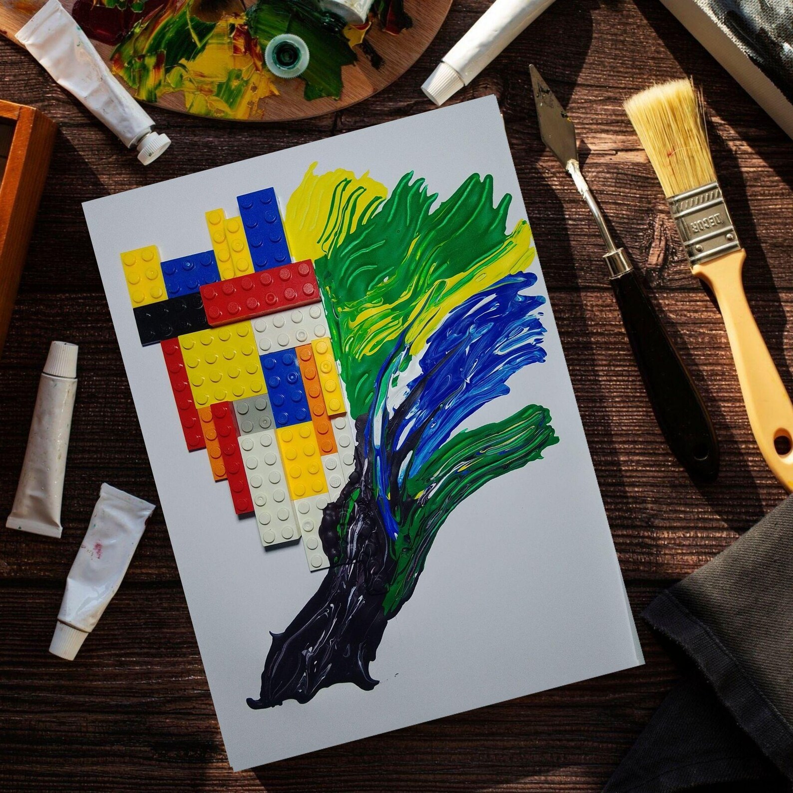 Colorful Building Block Art-handmade Brick Art Piece-handmade Colorful ...