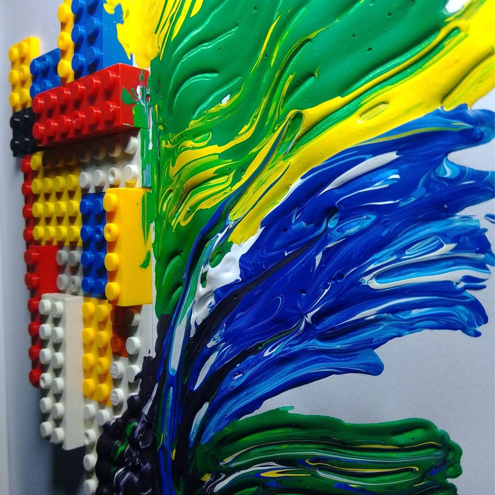 Colorful Building Block Art-handmade Brick Art Piece-handmade Colorful ...