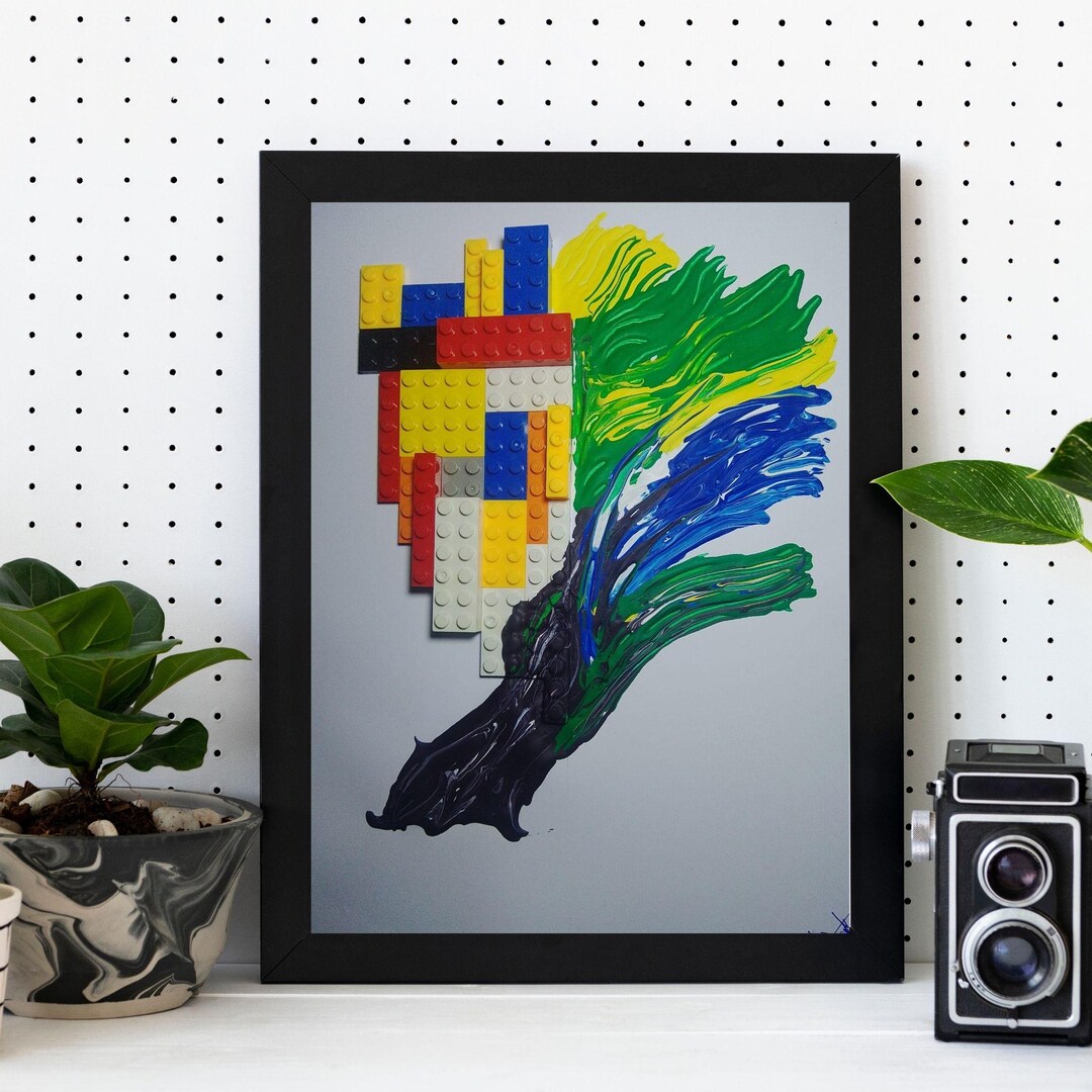 Colorful Building Block Art-handmade Brick Art Piece-handmade Colorful ...