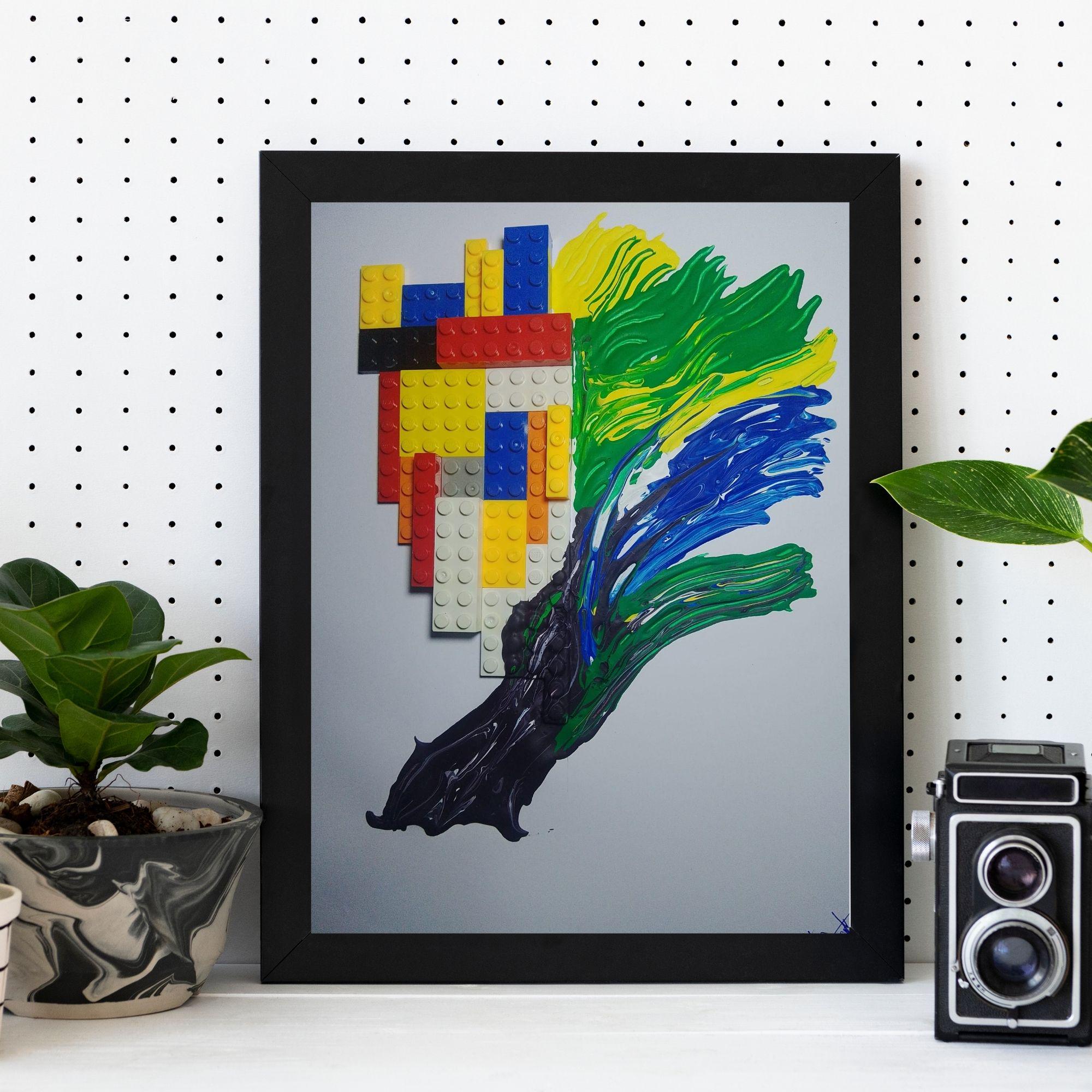 Colorful Building Block Art-handmade Brick Art Piece-handmade Colorful ...