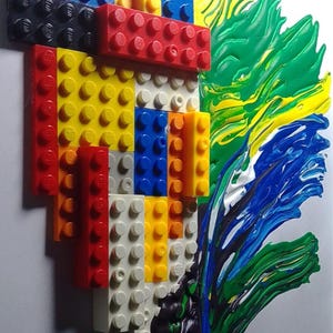 Colorful Building Block Art-handmade Brick Art Piece-handmade Colorful ...