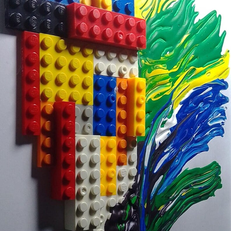 Colorful Building Block Art-handmade Brick Art Piece-handmade Colorful ...