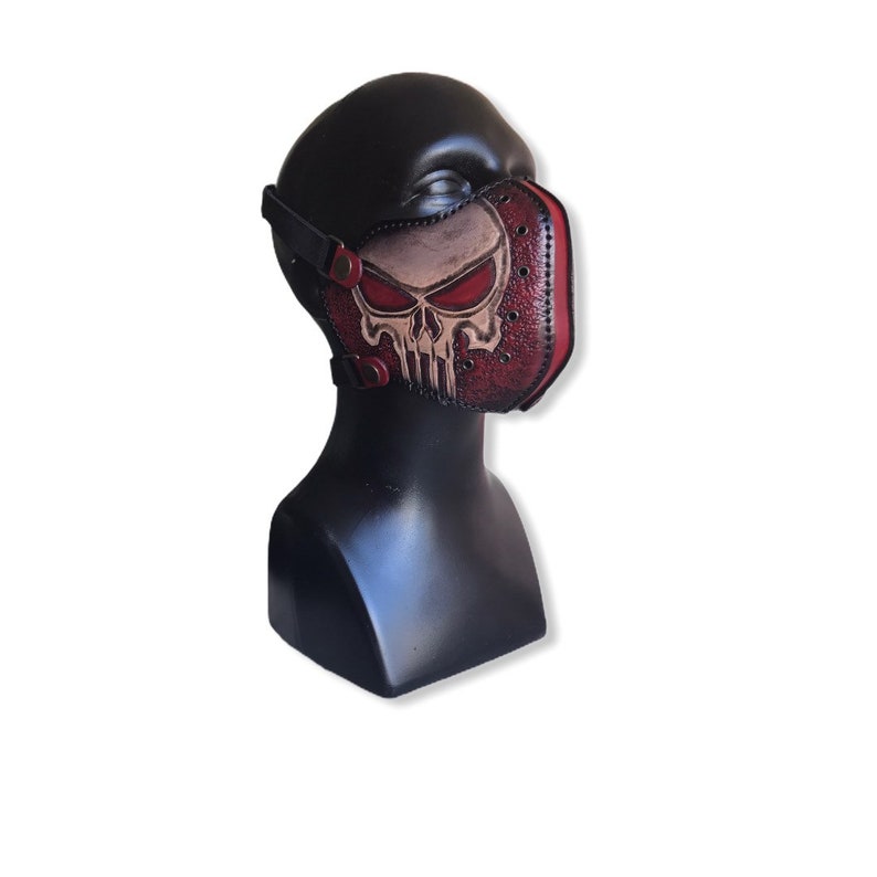 Punisher Skull Mask Leather Half Face Mask Motorcycle Mask - Etsy