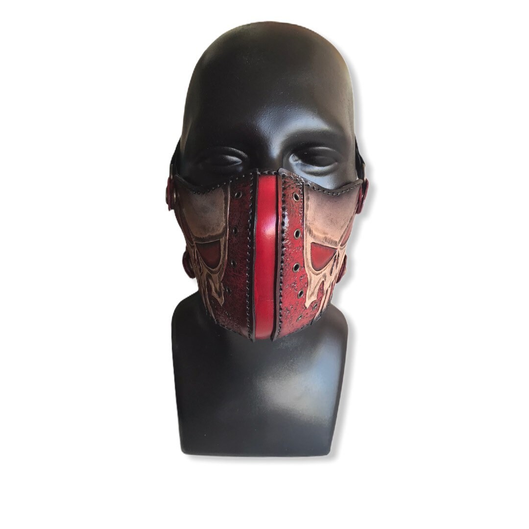 Punisher Skull Mask Leather Half Face Mask Motorcycle Mask - Etsy