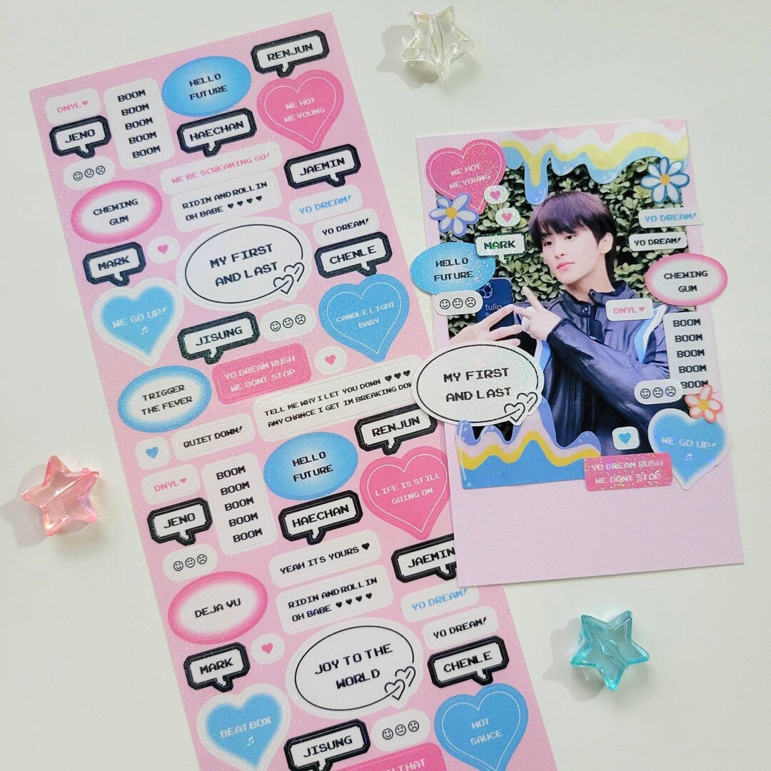 NCT DREAM Title Tracks Text Box Holographic Deco Polco Sticker Sheet ...