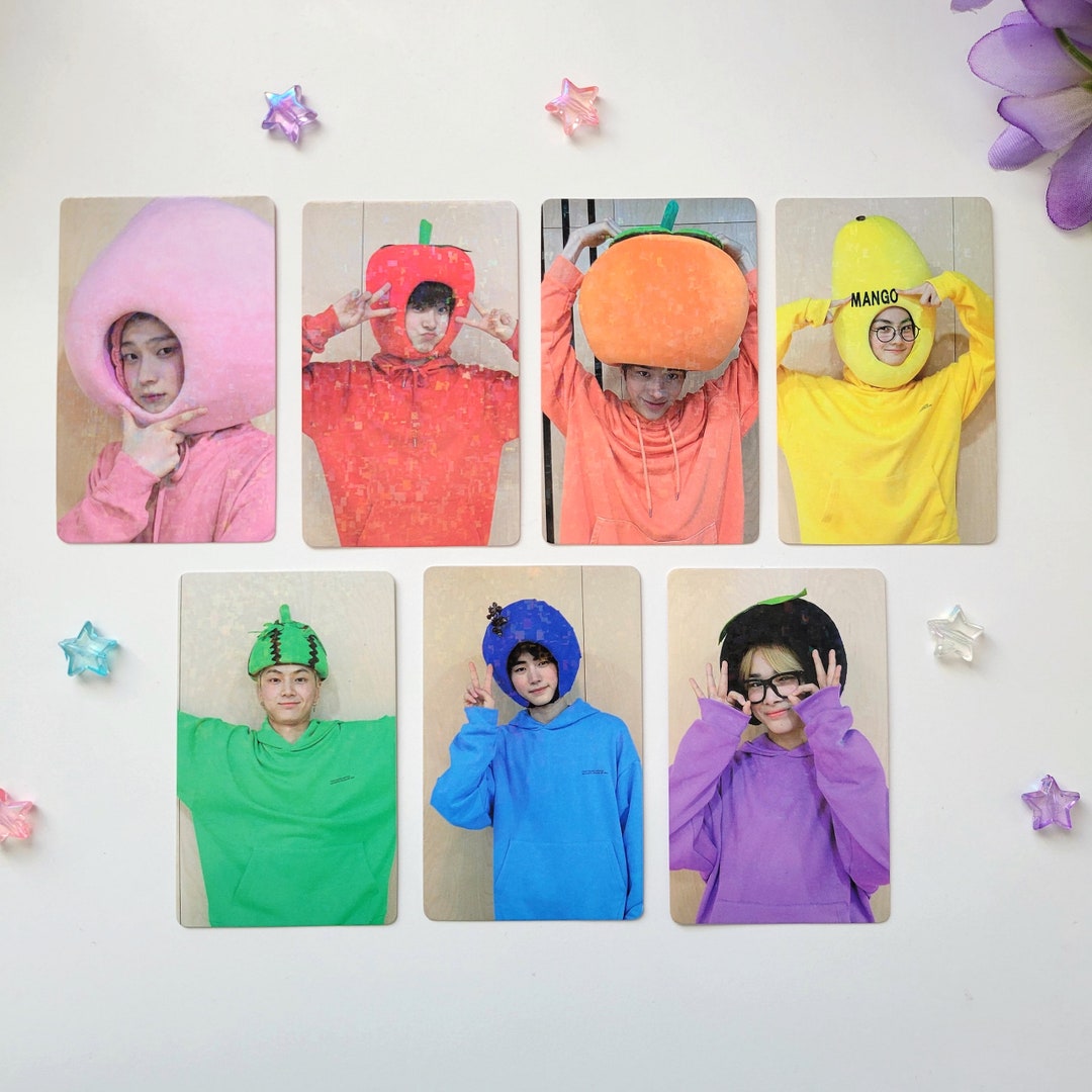 Cute ENHYPEN K-POP Fruit Juice Holographic Laminated Photocards ...