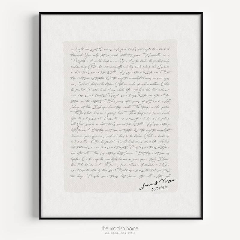 Song Lyrics Wall Art - Etsy