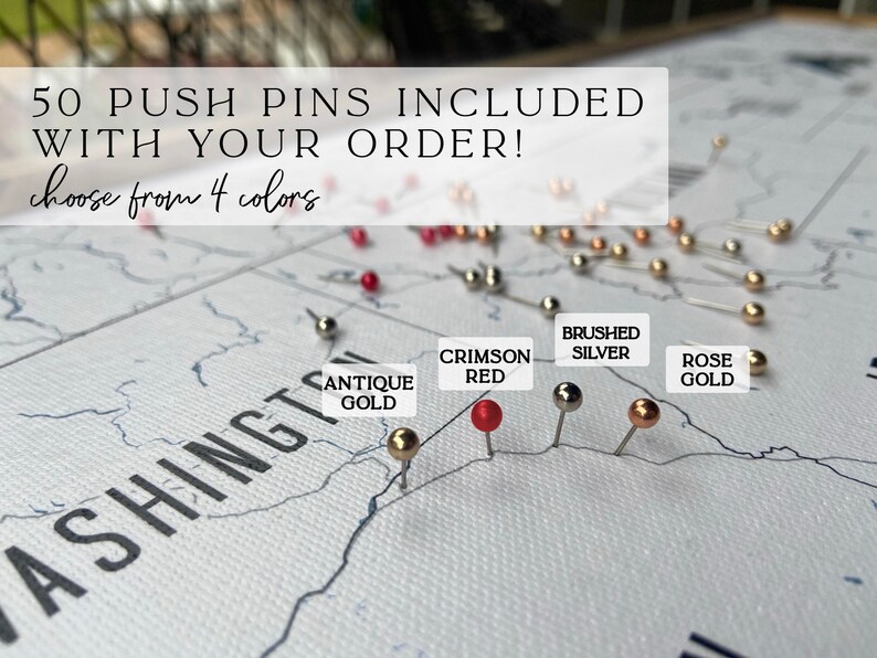 Personalized Push Pin Map Framed USA Map Wedding Gift for - Etsy