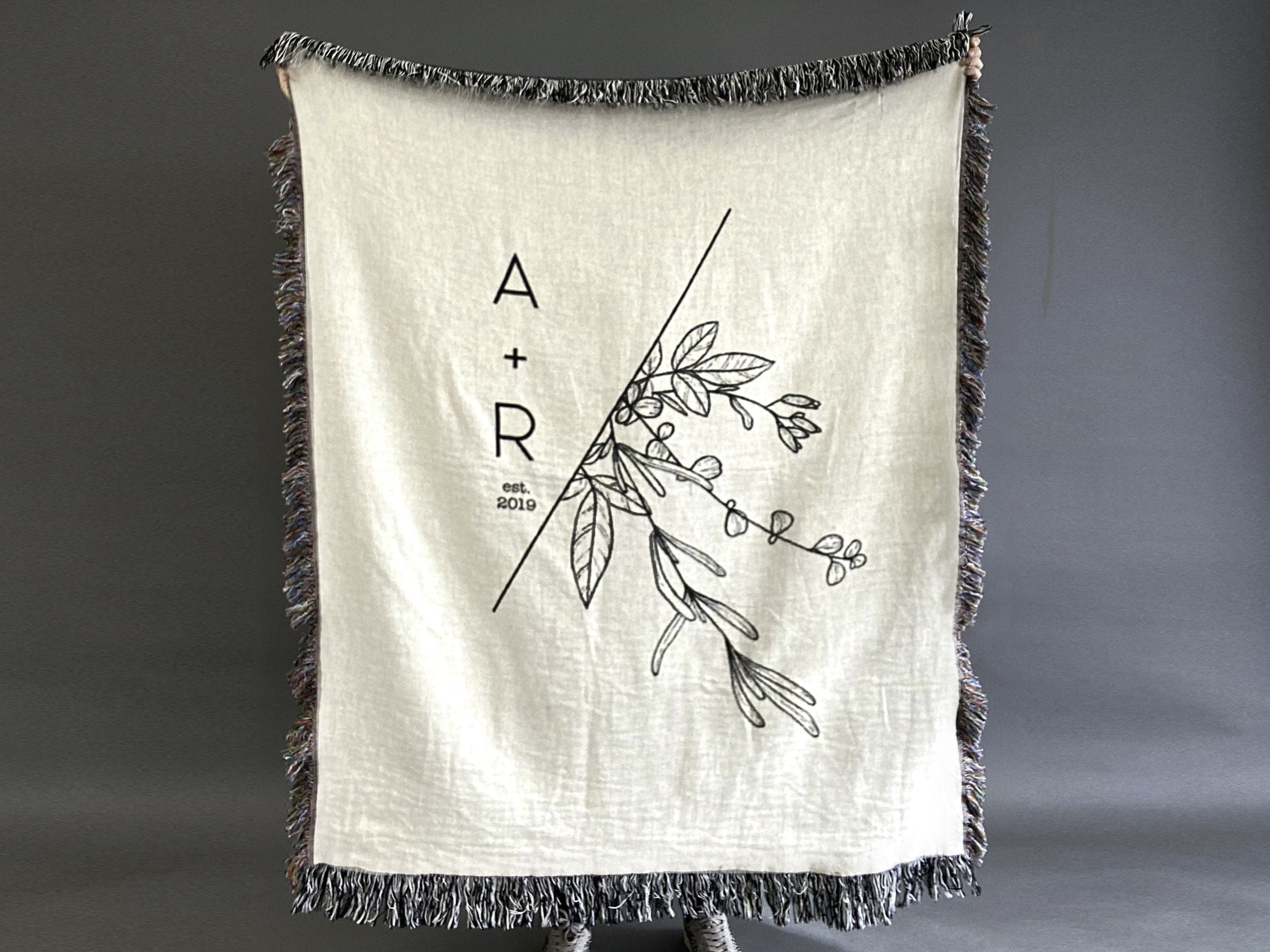 Personalized Wedding Gift Wedding Logo Throw Blanket - Etsy