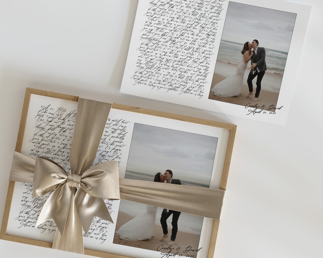 Wedding Song Lyric Gift, Wedding Photo Gift, Personalized Anniversary ...