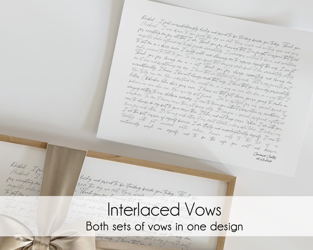 Wedding Vows Interlaced Personalized Wedding Vows Print Unique Wedding ...