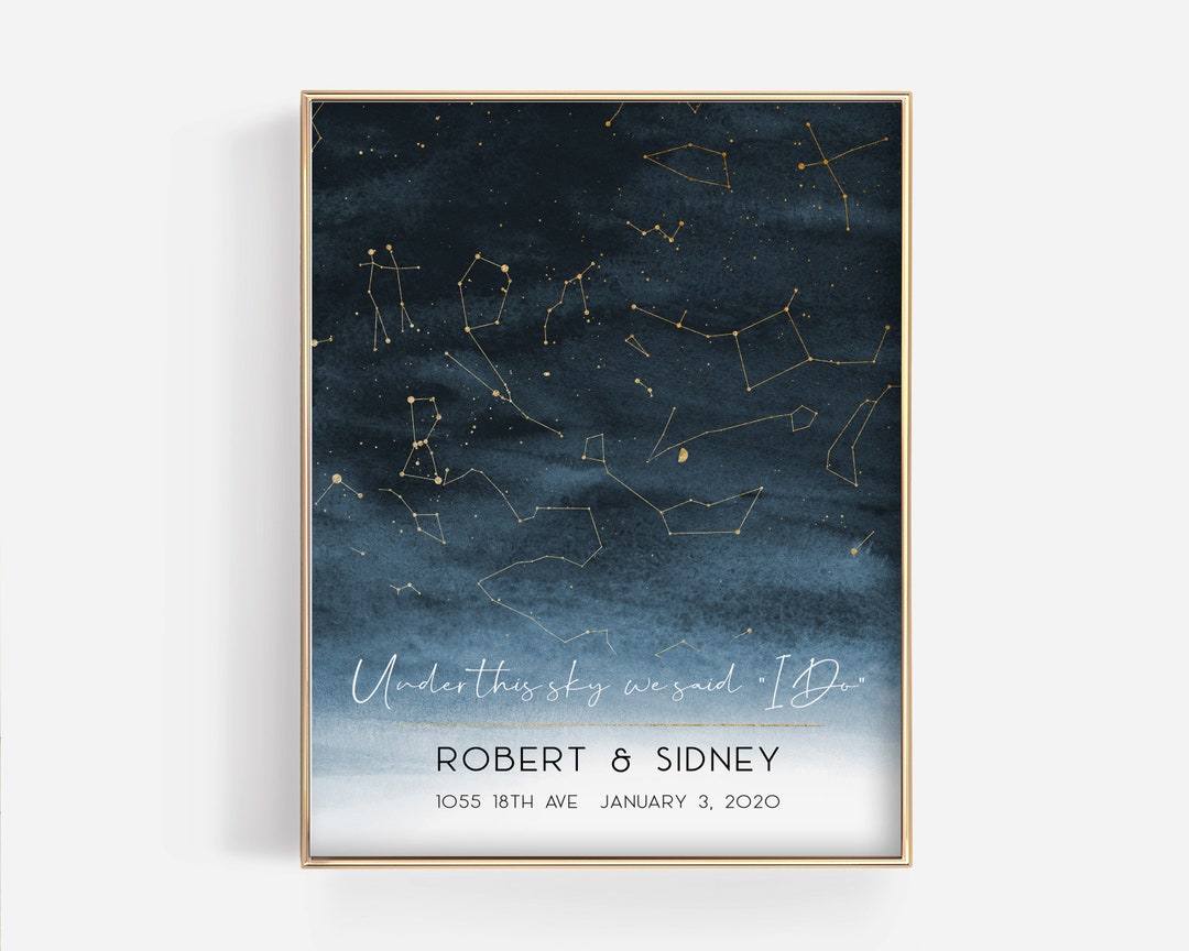Custom Star Map Print: Anniversary, Wedding, Engagement Gift - Etsy