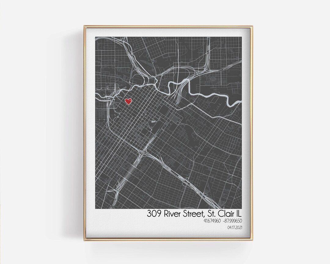 Personalized Location Map Print: Wedding, Anniversary, First Meeting ...