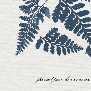 Framed Canvas Wall Art, Pressed Fern Art, Modern Wall Art, Blue and ...