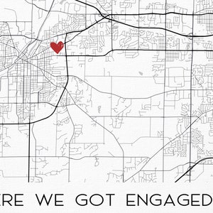 Personalized Map Print, Engagement Gift Idea, Where We Got Engaged ...
