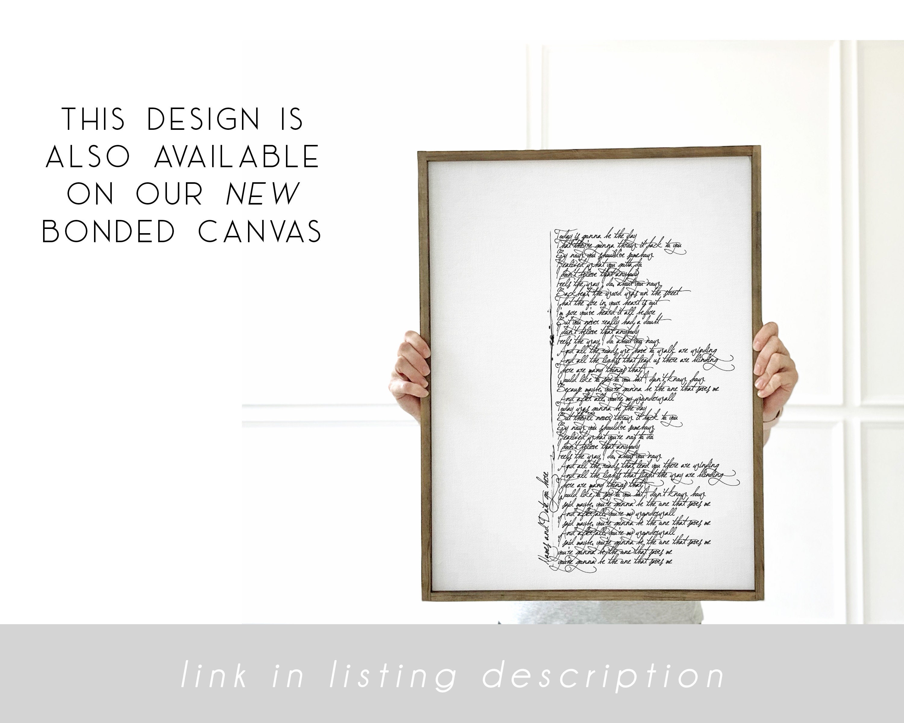 Song Lyrics Wall Art Wedding Song Lyric Art Lyrics Wall Art | Etsy