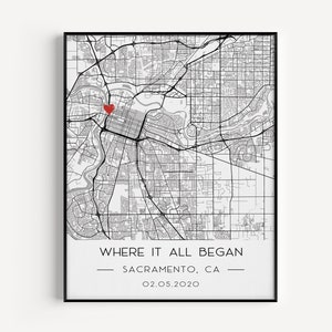Personalized Map Print, Engagement Gift Idea, Where We Got Engaged ...