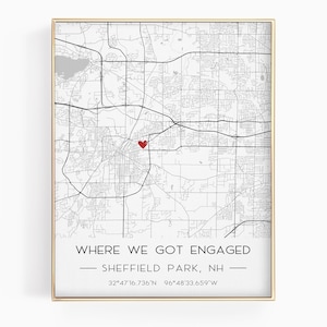 Personalized Map Print, Engagement Gift Idea, Where We Got Engaged ...