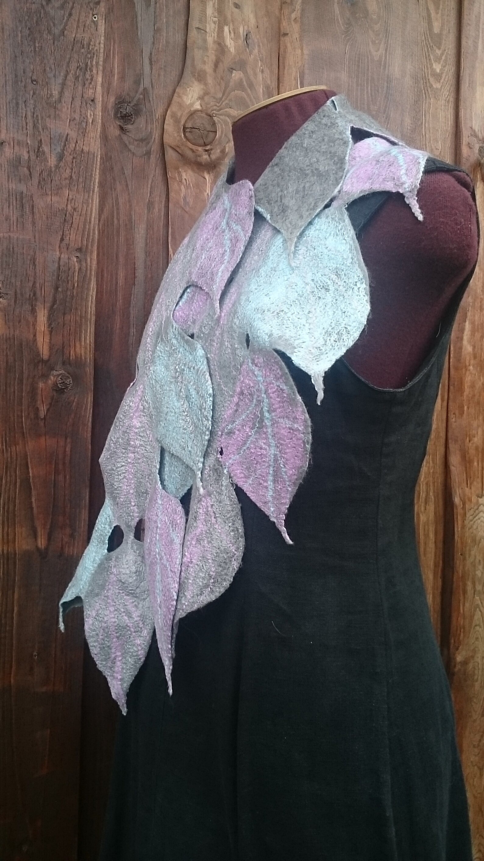 Leafy Scarf Fairy Scarf Pixie Collar Felt Scarf Elf Scarf Woodland Wrap ...