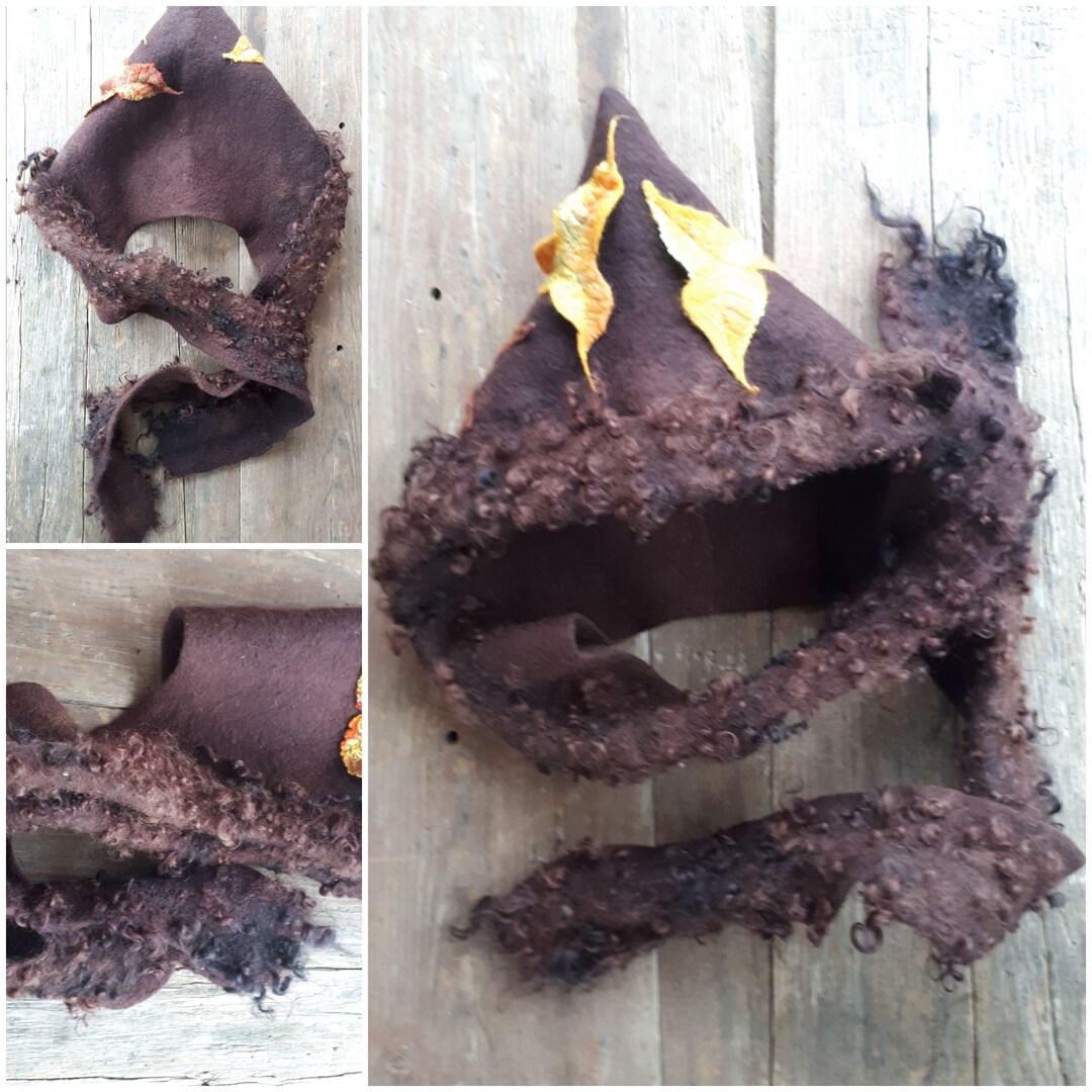 Pixie Hood-witches Hood Wool Hat-pixie Hat-felt Hat Felted Hood ...