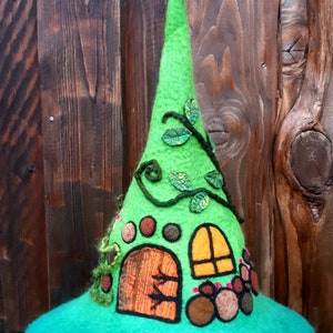 Witch Wizard Hat Faeriegarden Hat Felt Witch Hat Fairy Costume Felted ...