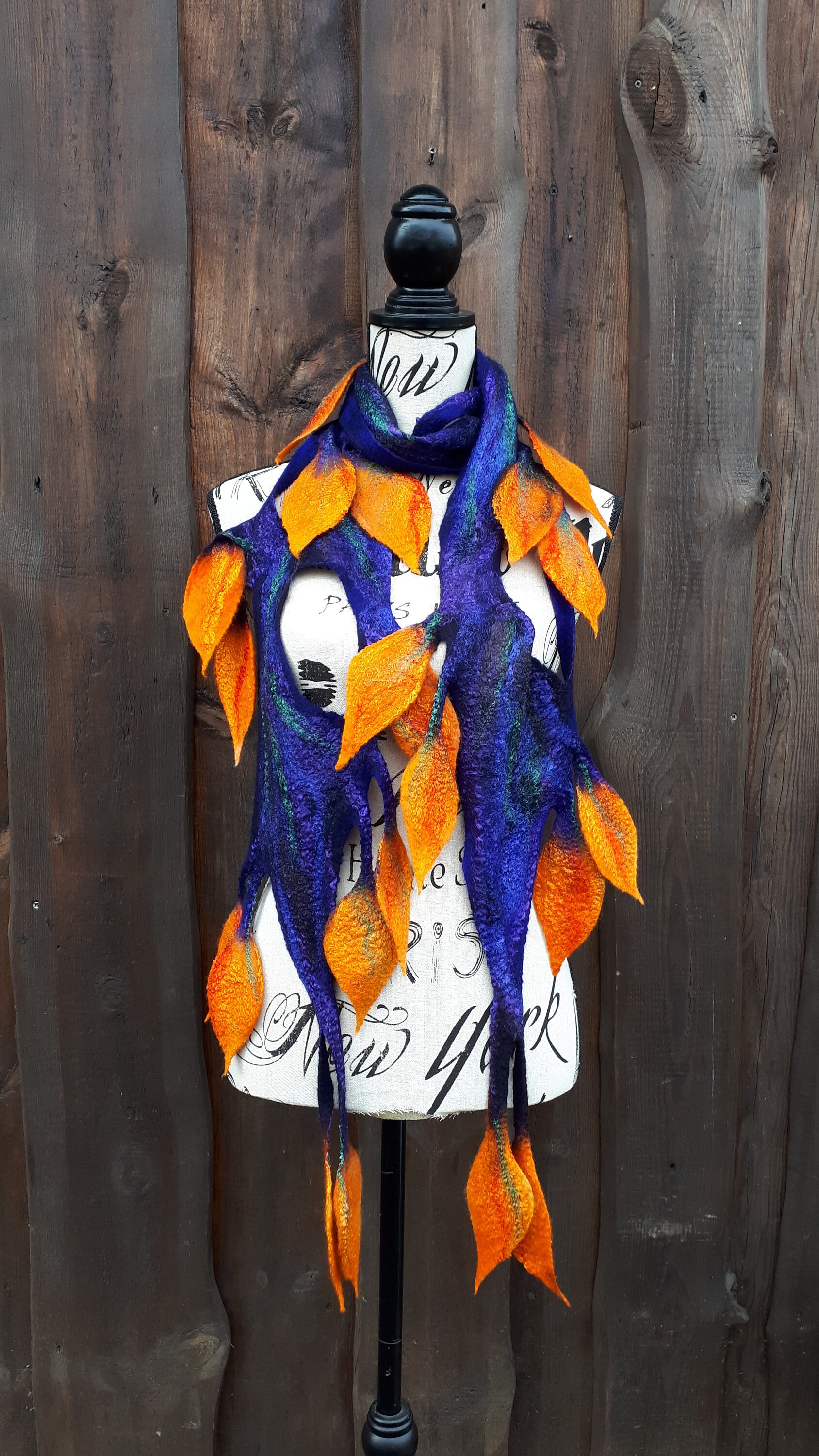 Witchy Scarf Fairy Scarf Gothic Purple Leaf Scarf Woodland - Etsy