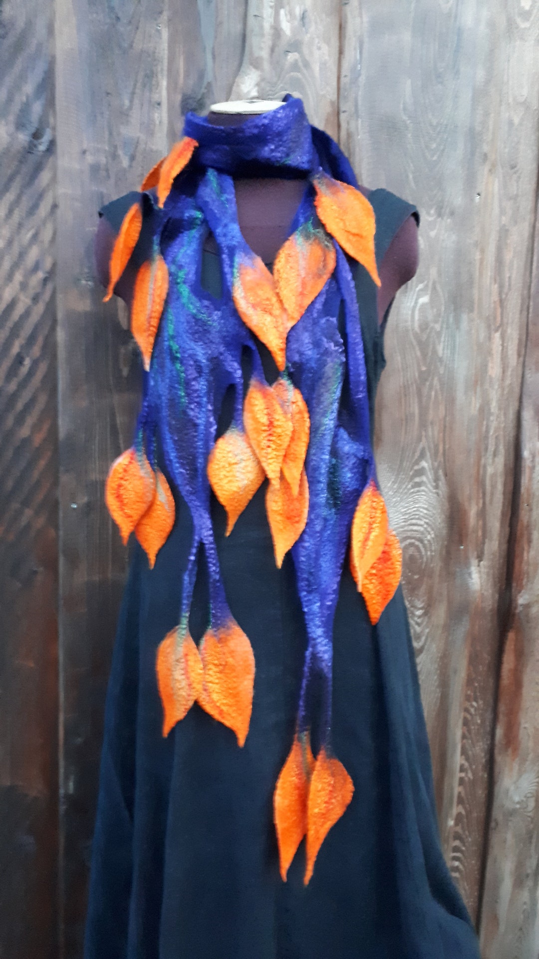 Witchy Scarf Fairy Scarf Gothic Purple Leaf Scarf Woodland Wrap Faerie ...