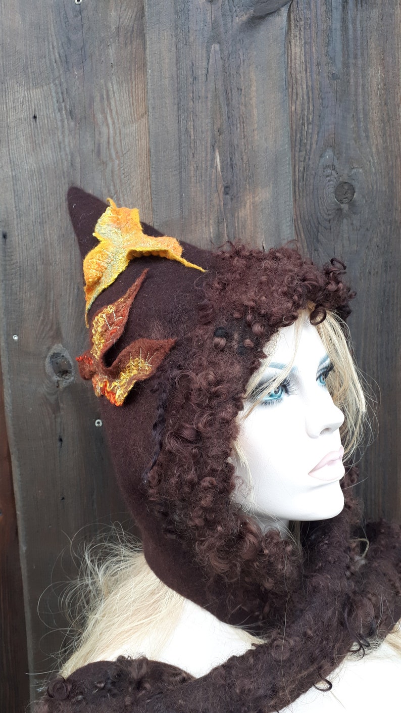 Pixie Hood-witches Hood Wool Hat-pixie Hat-felt Hat Felted - Etsy
