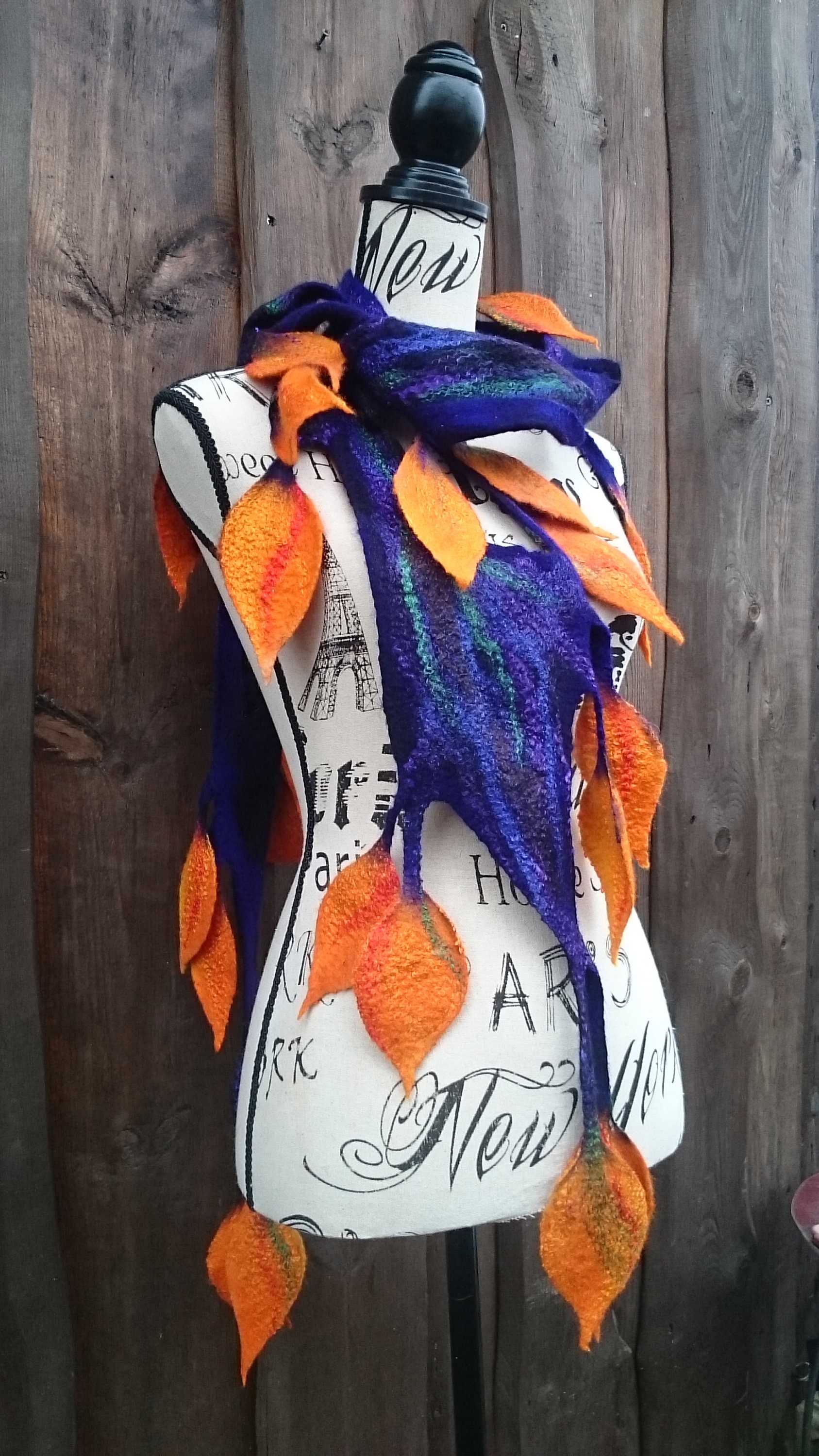 Witchy Scarf Fairy Scarf Gothic Purple Leaf Scarf Woodland - Etsy