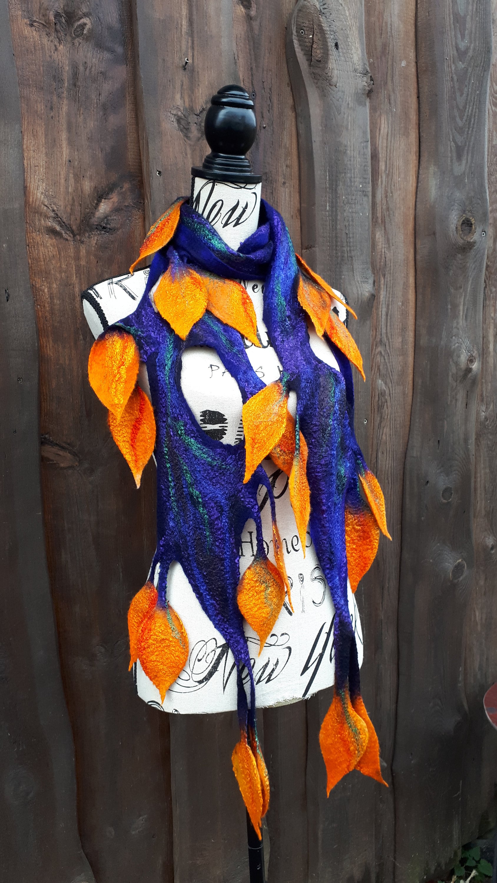 Witchy Scarf Fairy Scarf Gothic Purple Leaf Scarf Woodland - Etsy